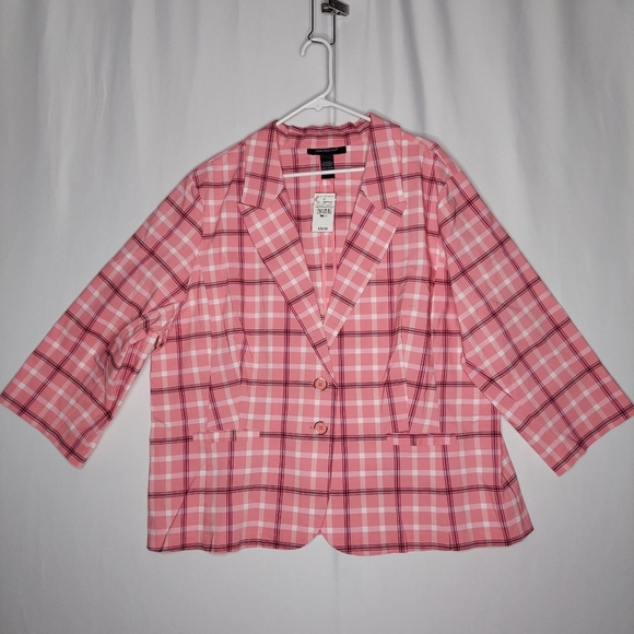 Ashley Stewart | Jackets & Coats | Ashley Stewart Blazer 26 Pink Red ...